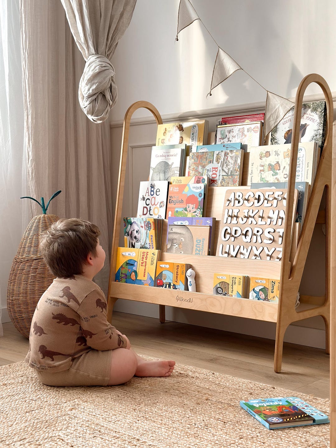 Montessori Birch Plywood Bookshelf | Toddler Display Shelf - Etsy