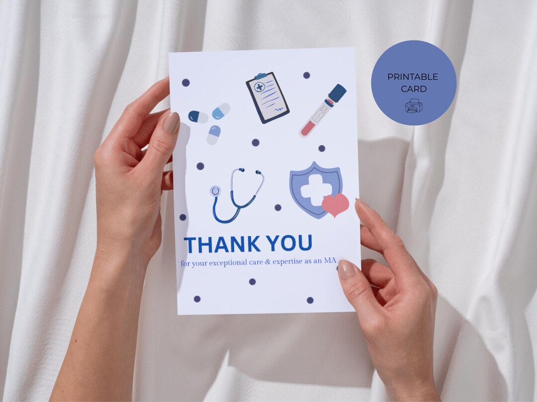 Medical Assistant Thank You Card: Printable Appreciation Gift (digital ...
