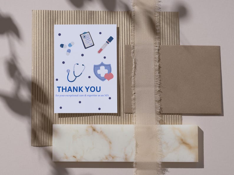 Medical Assistant Thank You Card: Printable Appreciation Gift (digital ...