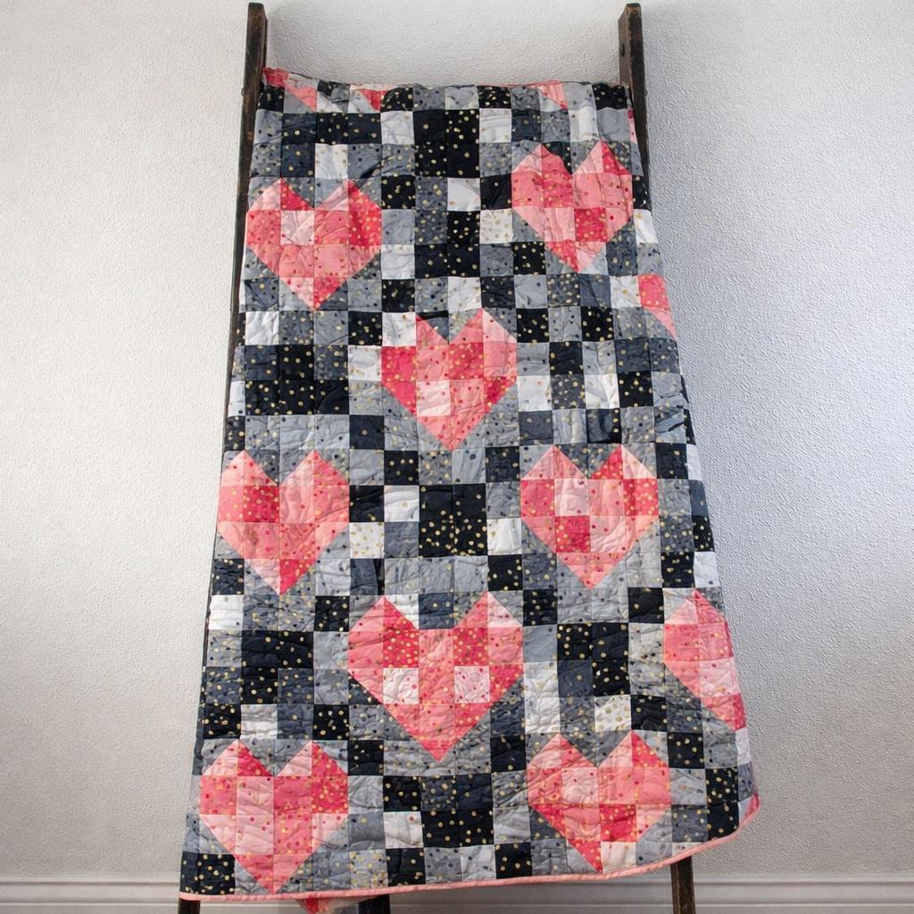 Heartstrings Harmony Quilt Pattern PDF | Scrappy Heart Patchwork Quilt ...