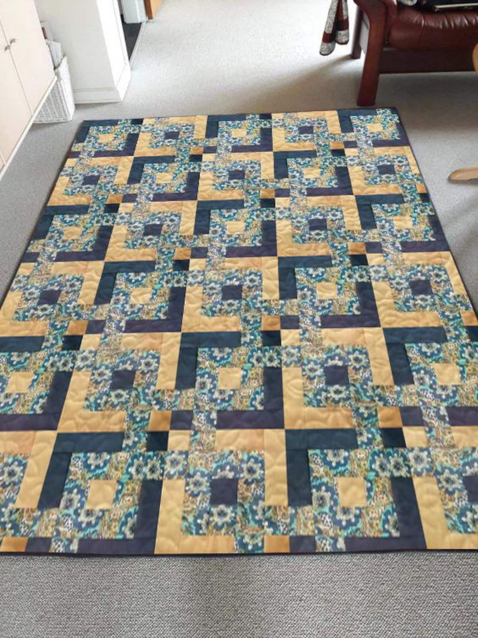 Golden Harvest Quilt Pattern | Cozy Fall Patchwork Throw (PDF Download ...