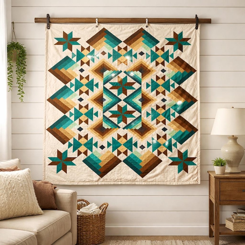 Stellar Geometric Harmony Quilt Pattern - Etsy