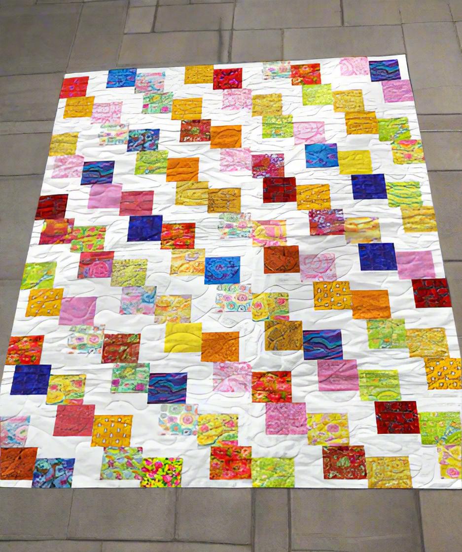 Confetti Delight Quilt Pattern | Colorful Patchwork Bed Quilt (PDF ...