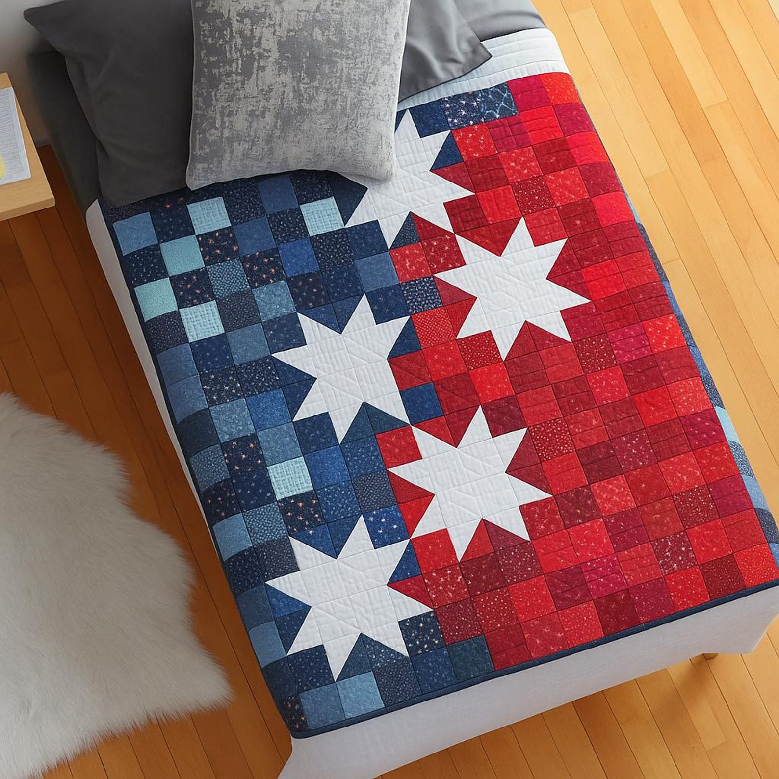 Americana Brilliance Quilt Pattern PDF | Patriotic Star Quilt Design ...