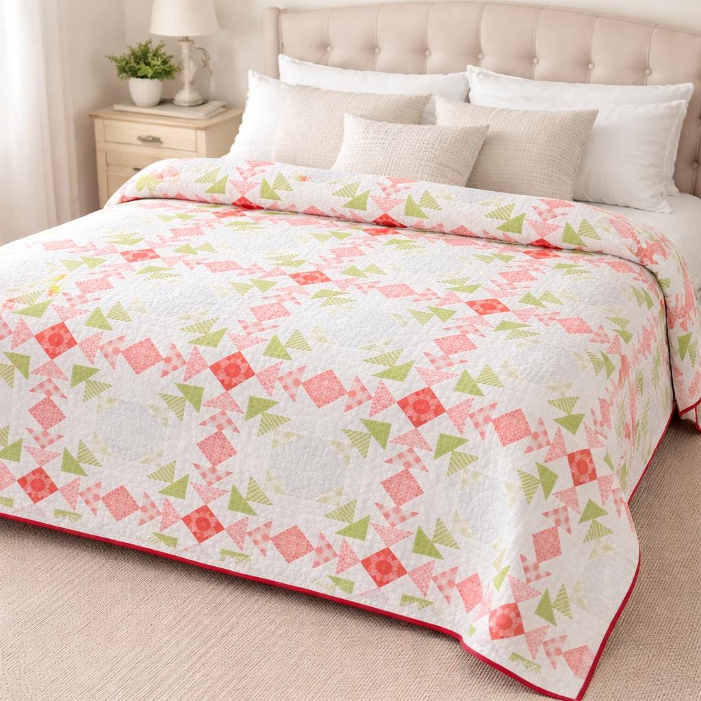 Radiant Freedom Quilt Pattern | King Size Patchwork Bed Quilt (digital ...