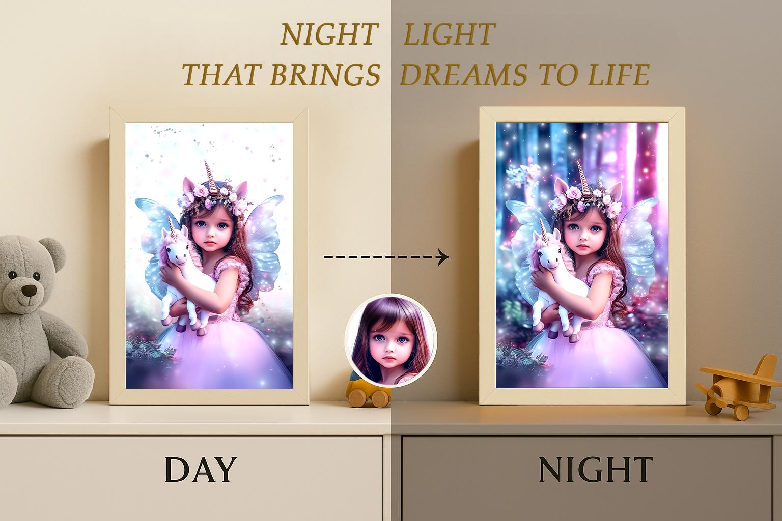 Custom Fairy Portrait LED Frame | Personalized Kids Night Light - Etsy