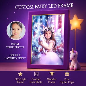 Custom Fairy Portrait LED Frame | Personalized Kids Night Light - Etsy
