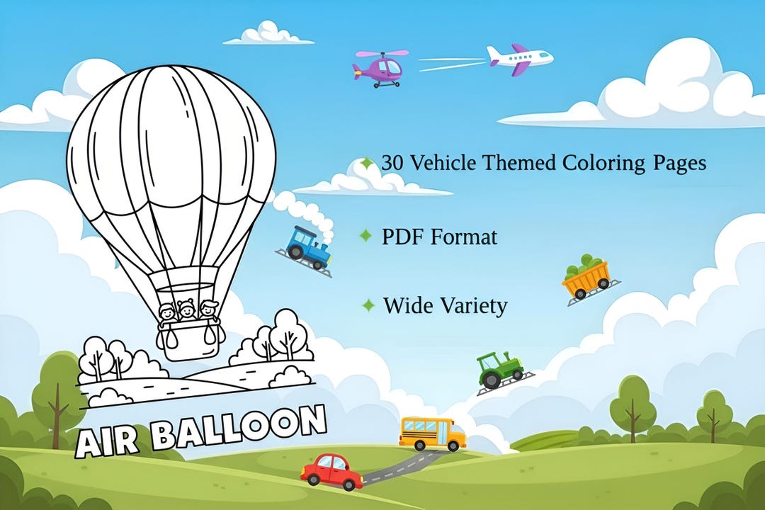 30 Fun Vehicle-themed Coloring Pages for Kids | Printable ...