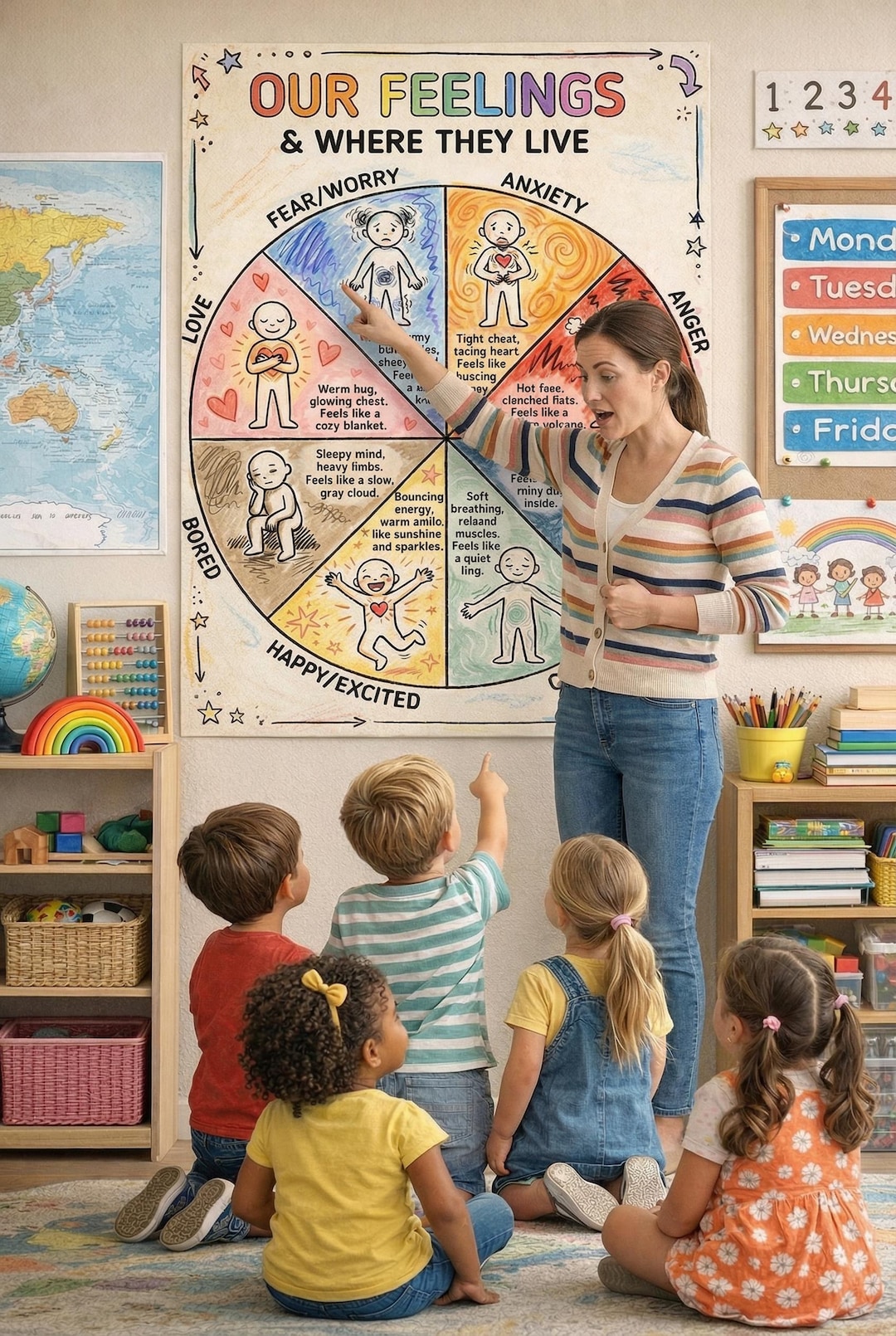 Emotional Body Map for Kids | Feelings Map Classroom and Home | SEL ...
