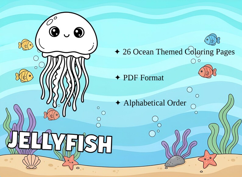 26 Ocean Themed Printable Coloring Pages for Kids, Toddlers ...