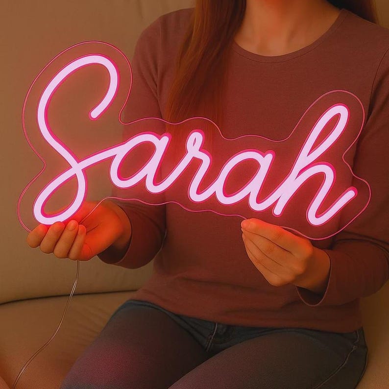 Personalized LED Neon Name Sign for Bedroom & Home Decor - Custom Neon ...