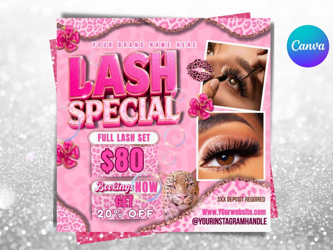 Summer Lash Special Flyer Template |pink Beauty Lash Tech Lash Sale ...