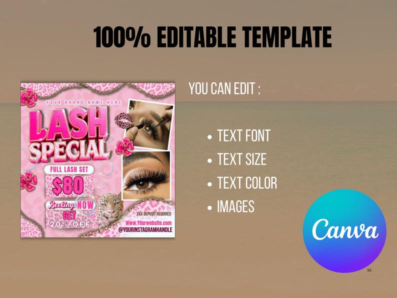 Summer Lash Special Flyer Template |pink Beauty Lash Tech Lash Sale ...