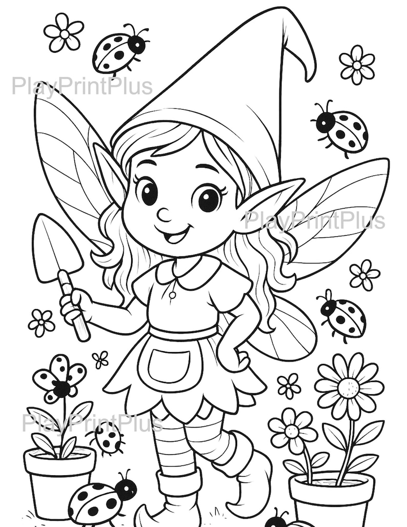 Cute Fairy Coloring Pages for Kids | Magical Printable Activity for ...