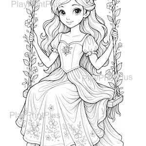Princess Coloring Page for Girls | Cute Printable Princess PDF for Kids ...