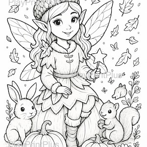 Fairy Coloring Page for Kids – Cute Rainy Day Fairy PDF for Toddler ...
