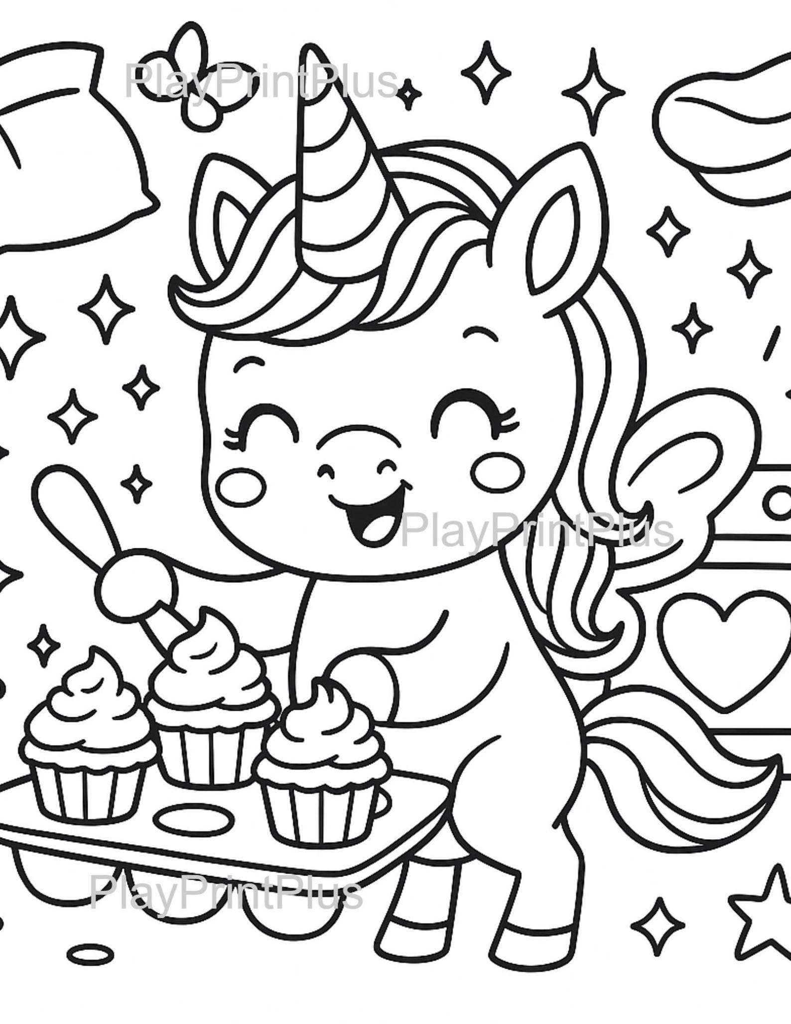 Cute Unicorn Coloring Pages for Kids | Kawaii Printable Activity Sheets ...