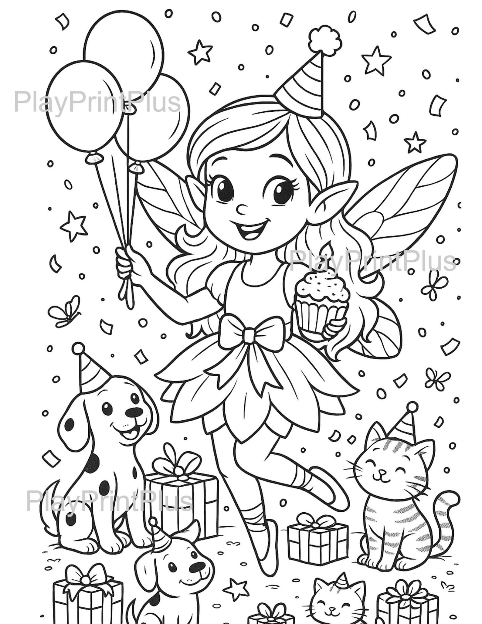 Cute Fairy Coloring Pages for Kids | Magical Printable Activity for ...