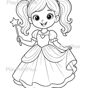 Princess Coloring Page for Girls | Cute Printable Princess PDF for Kids ...