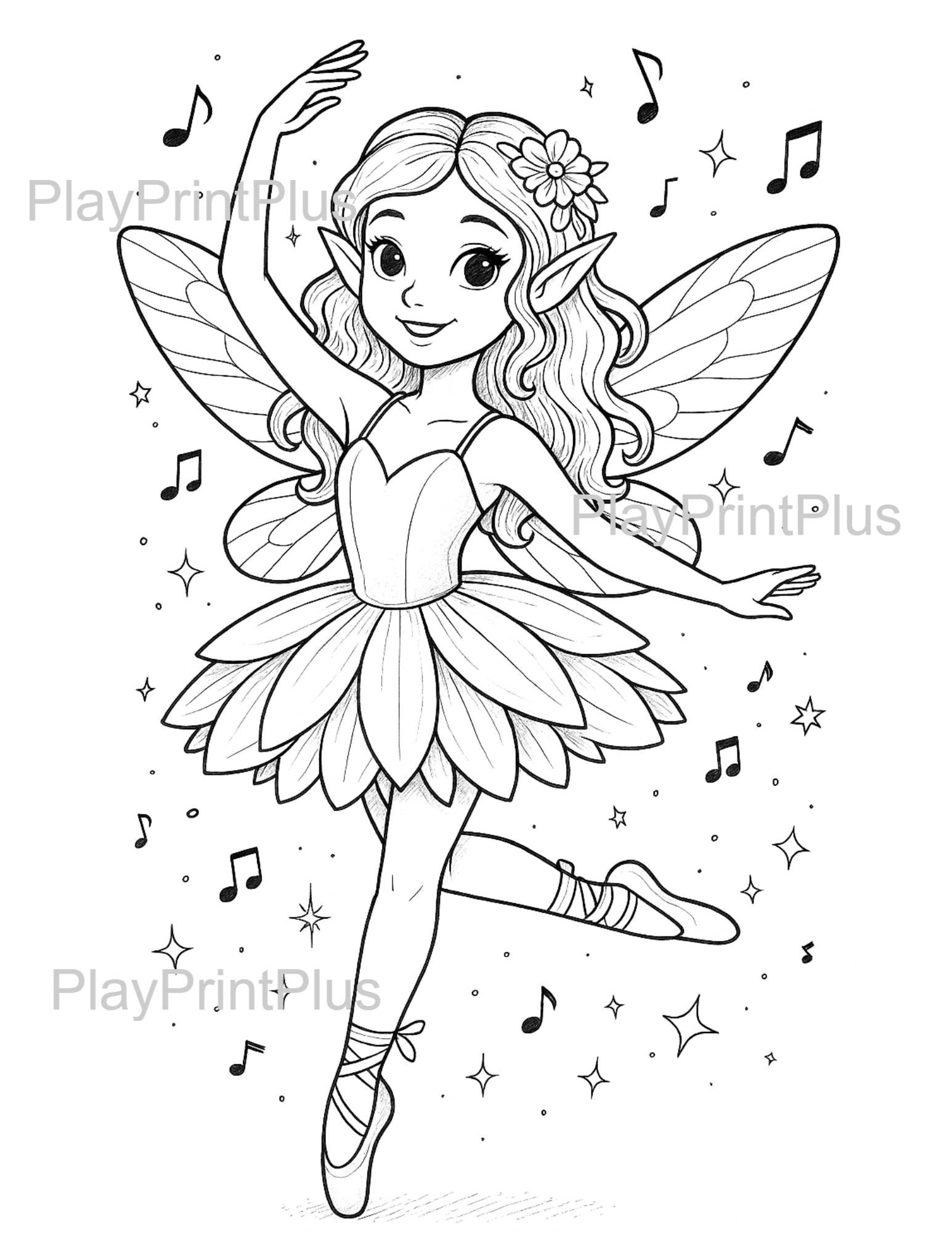 Cute Fairy Coloring Pages for Kids | Magical Printable Activity for ...