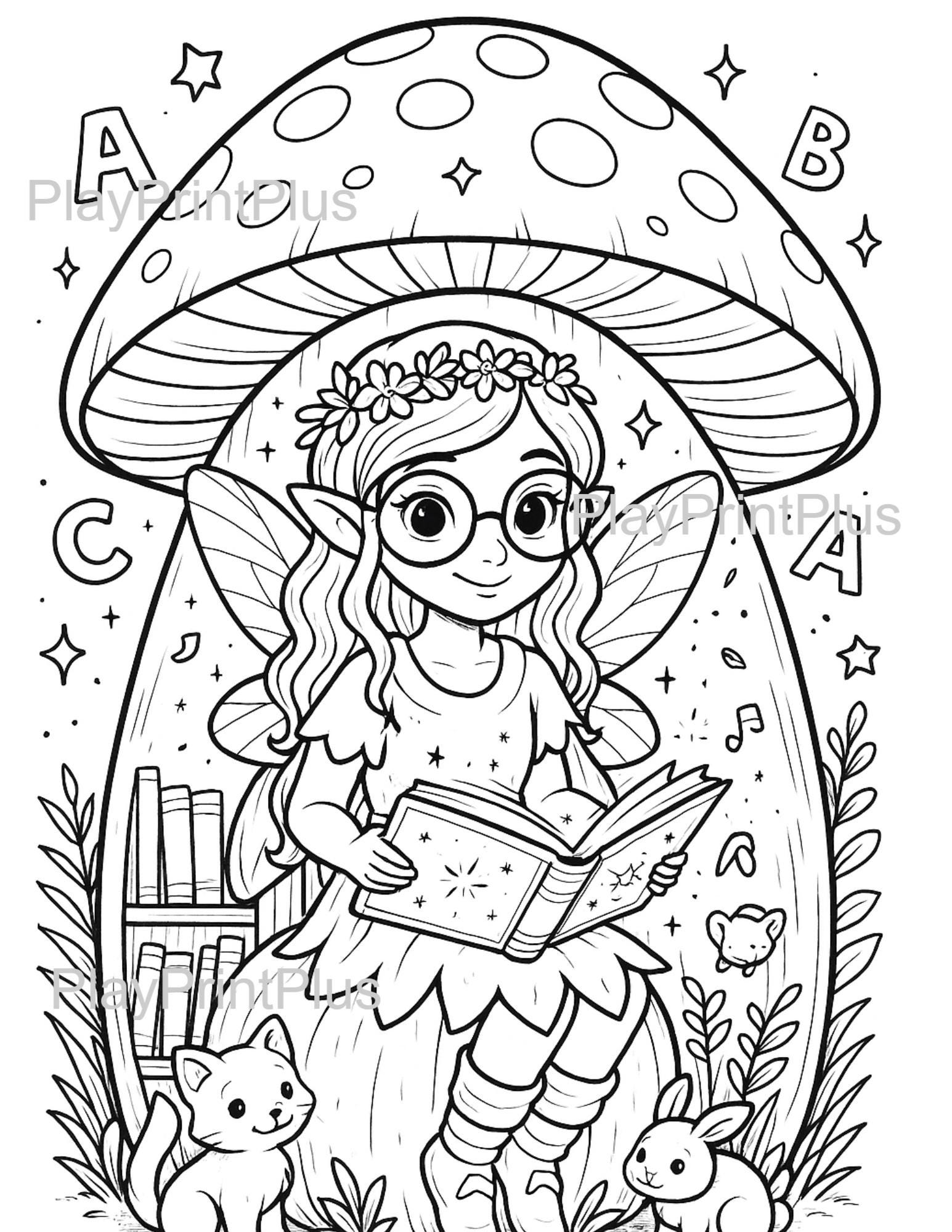 Cute Fairy Coloring Pages for Kids | Magical Printable Activity for ...