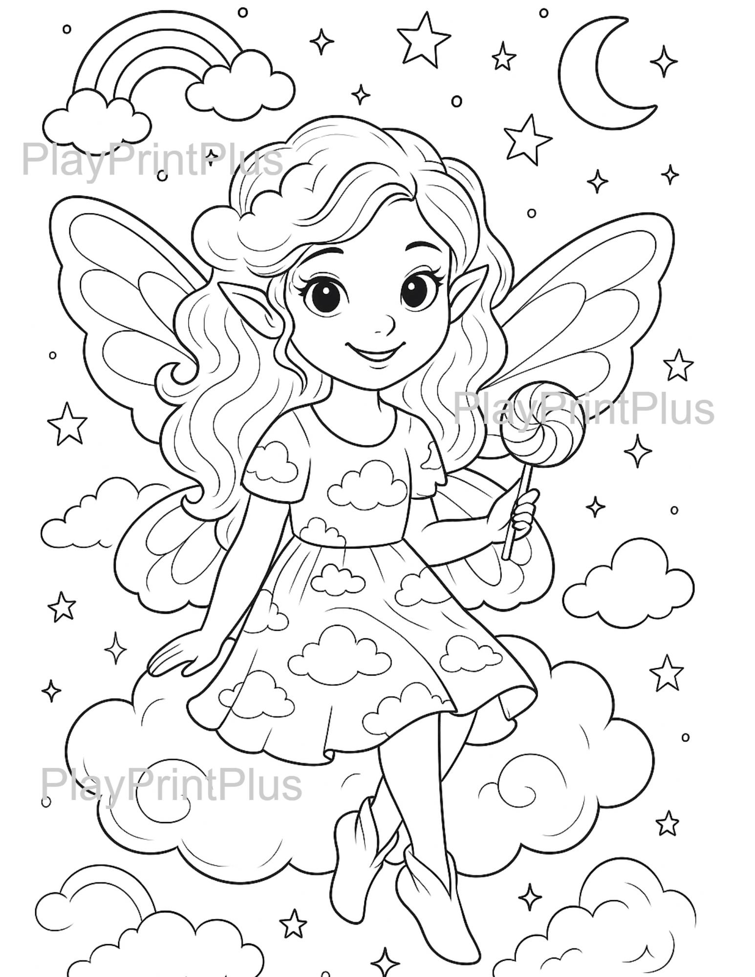 Cute Fairy Coloring Pages for Kids | Magical Printable Activity for ...