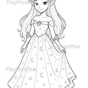 Princess Coloring Page for Girls | Cute Printable Princess PDF for Kids ...