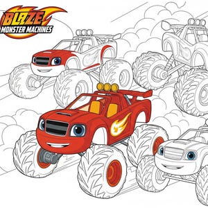 free coloring pages blaze and the monster machines