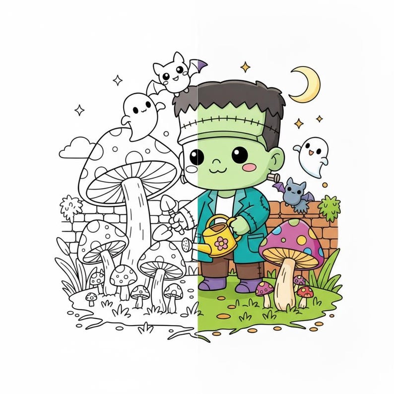 50 Spooky Cute Creatures Coloring Pages | Coco Wyo Style Halloween ...