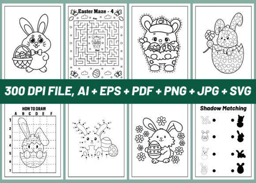 Easter Activity Book for Kids | Coloring, Mazes, Dot Markers, Scissor ...