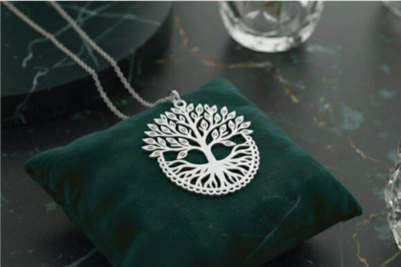 Tree of Life Pendant SVG, Intricate Nature Necklace Design, Detailed ...