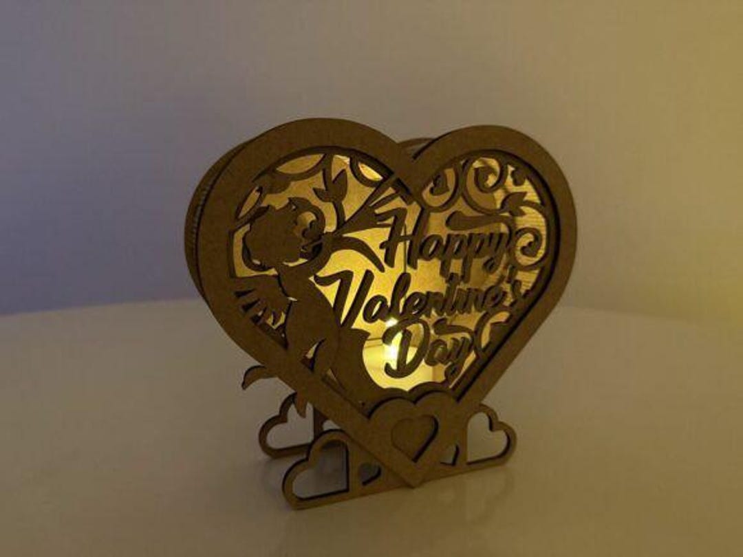 Valentine's Day Heart Stand SVG | Cupid Papercut Design (digital ...