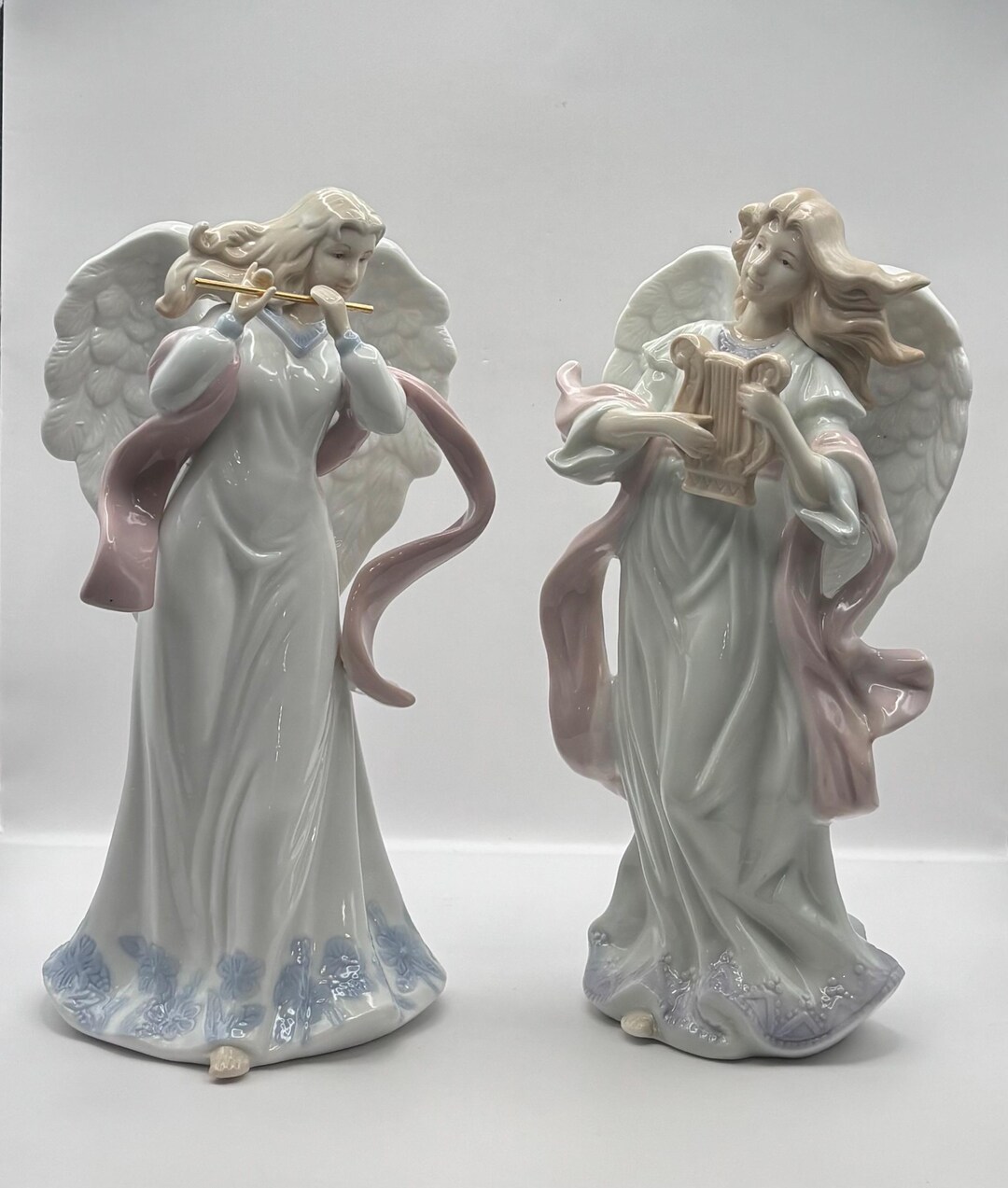 Grandeur Noel Porcelain Angel Figurine Set of 2 Christmas Decor ...
