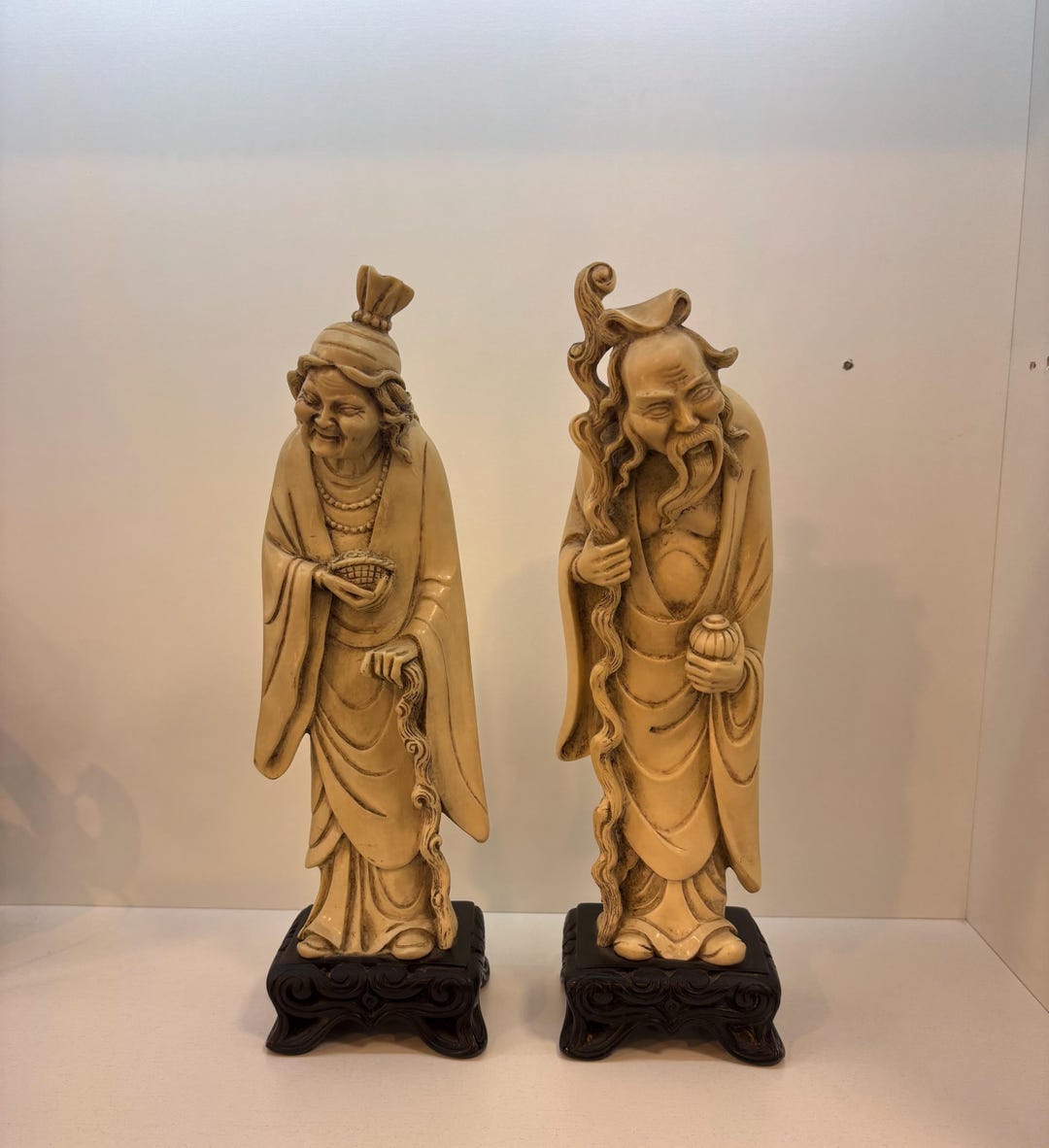 Pair of Carved Bone Chinese Figures - Etsy