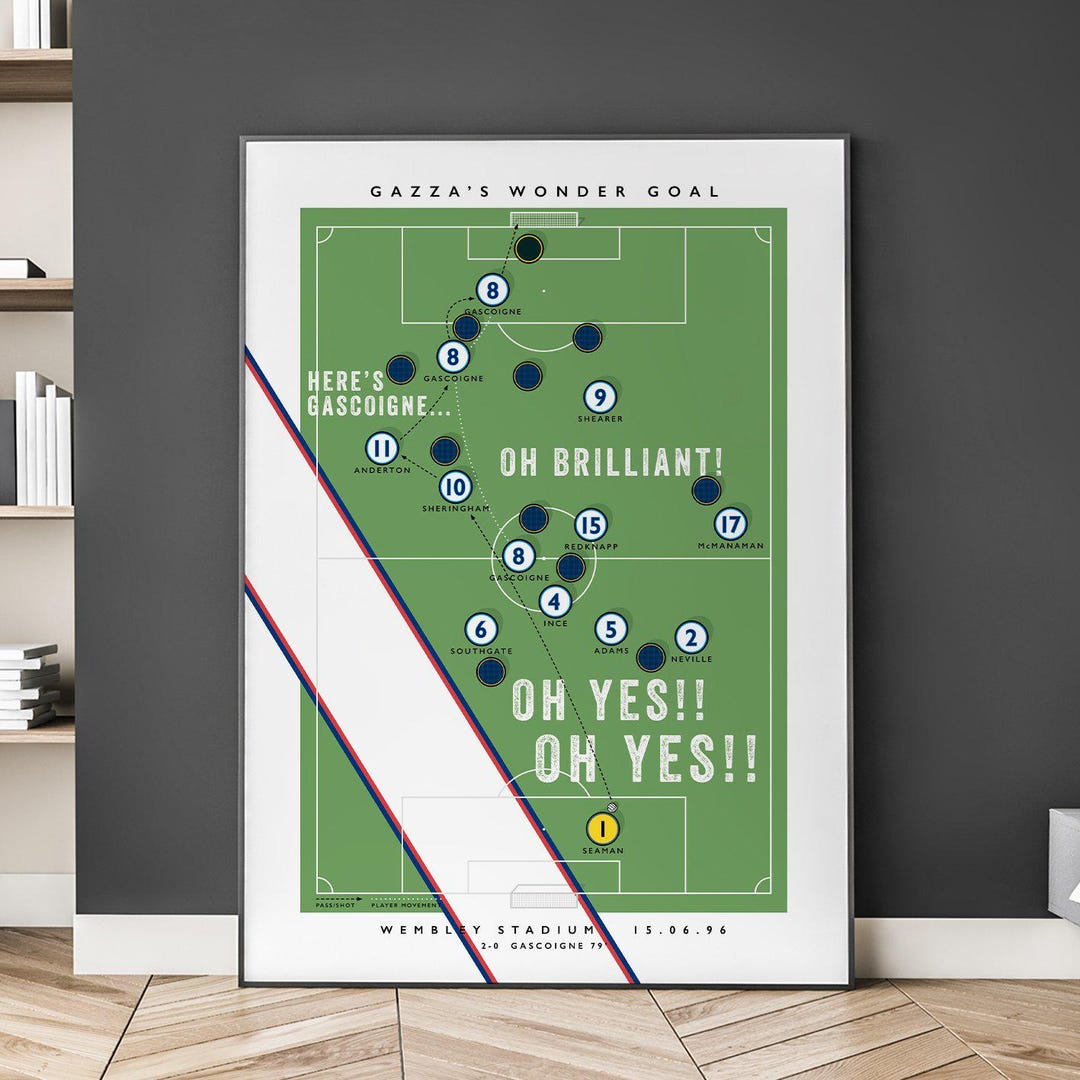 England Gazza Euro 96 Goal Print - Etsy
