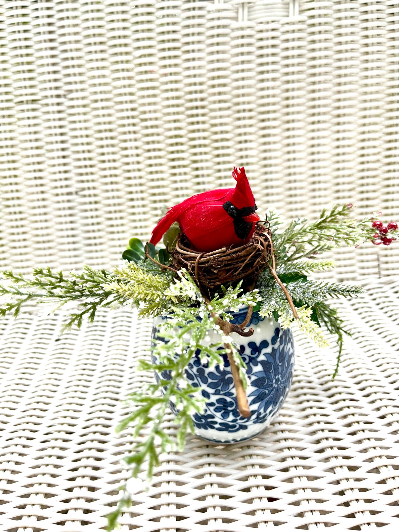 Cardinal Arrangement Year Round Cardinal Decor Cardinal - Etsy