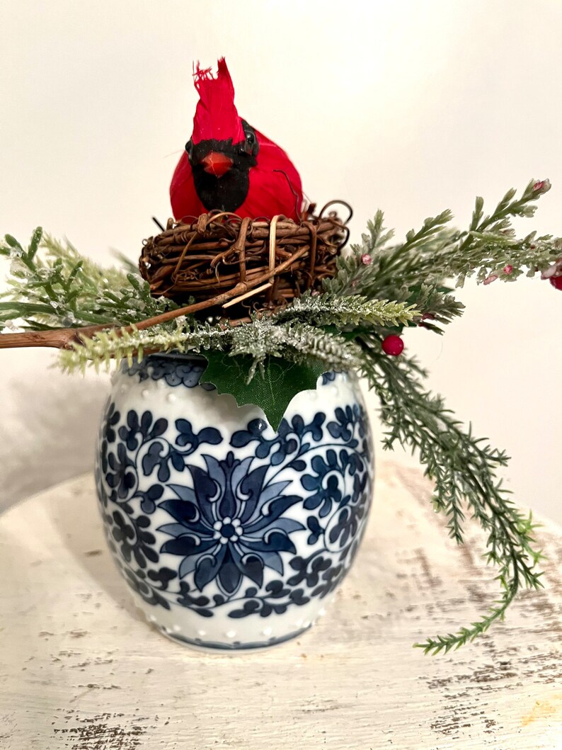 Cardinal Arrangement Year Round Cardinal Decor Cardinal - Etsy