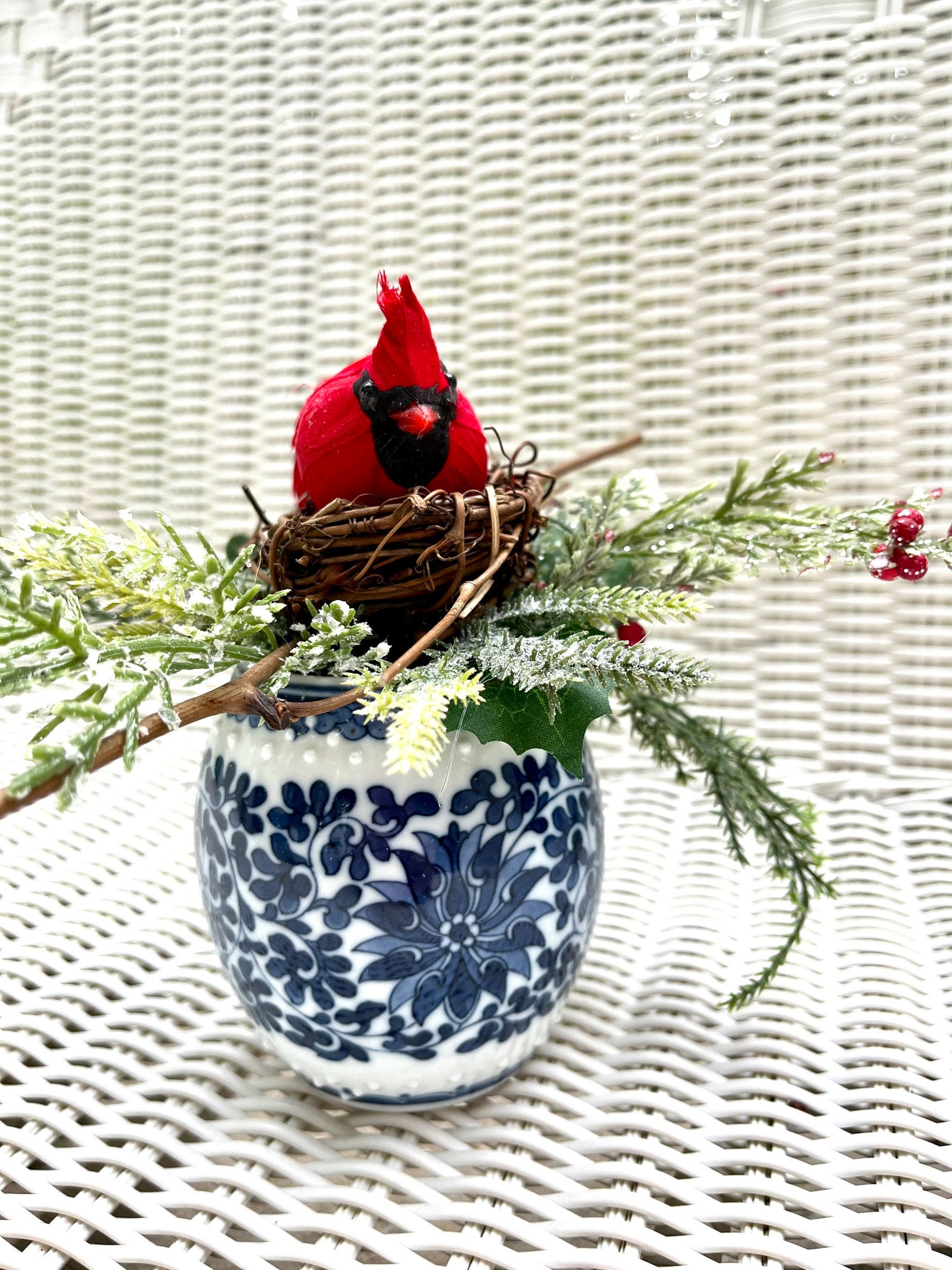 Cardinal Arrangement Year Round Cardinal Decor Cardinal - Etsy
