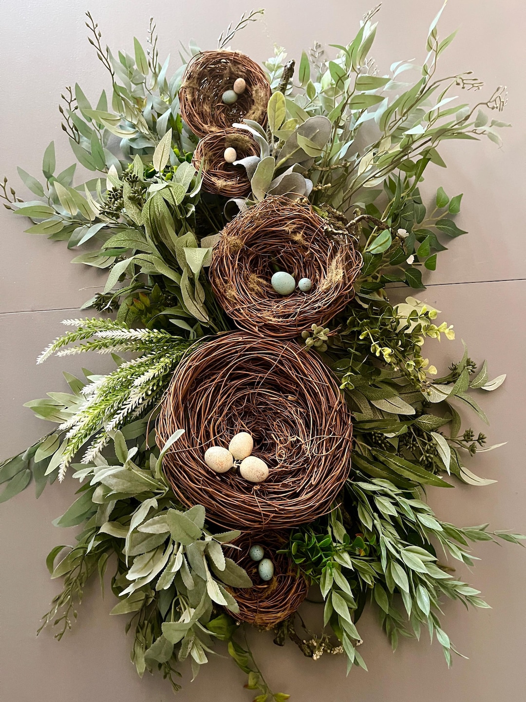 Bird Nest Table Centerpiece-spring Nest Wreath-door Hanger-organic ...