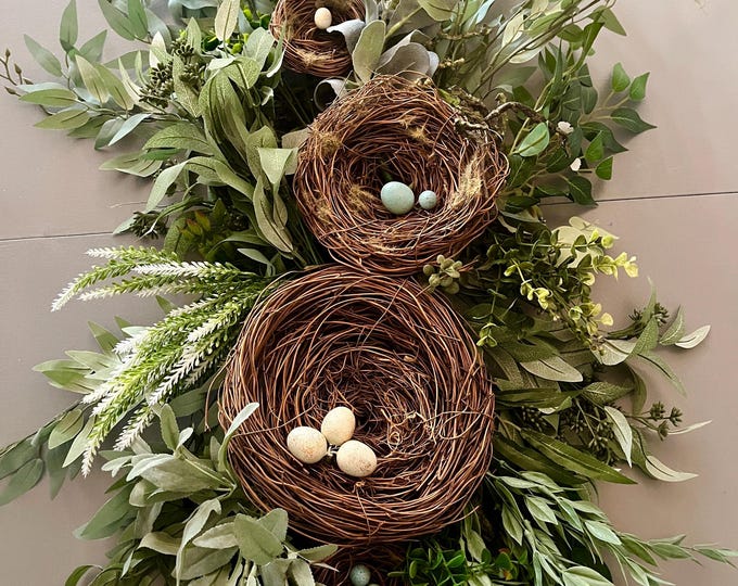 Bird Nest Table Centerpiece-spring Nest Wreath-door Hanger-organic ...