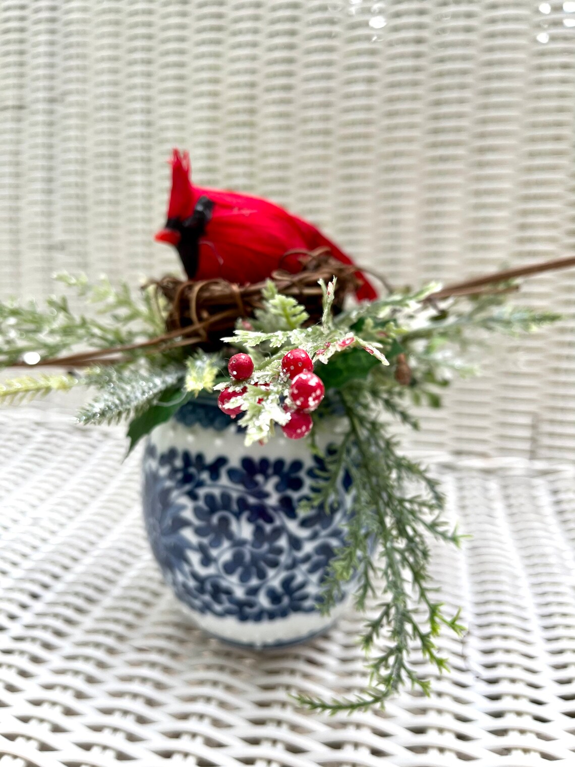 Cardinal Arrangement Year Round Cardinal Decor Cardinal - Etsy