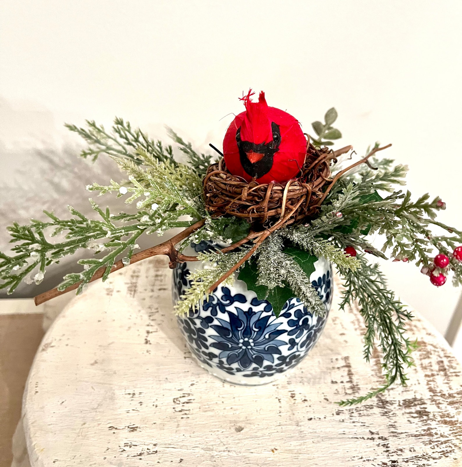 Cardinal Arrangement Year Round Cardinal Decor Cardinal - Etsy