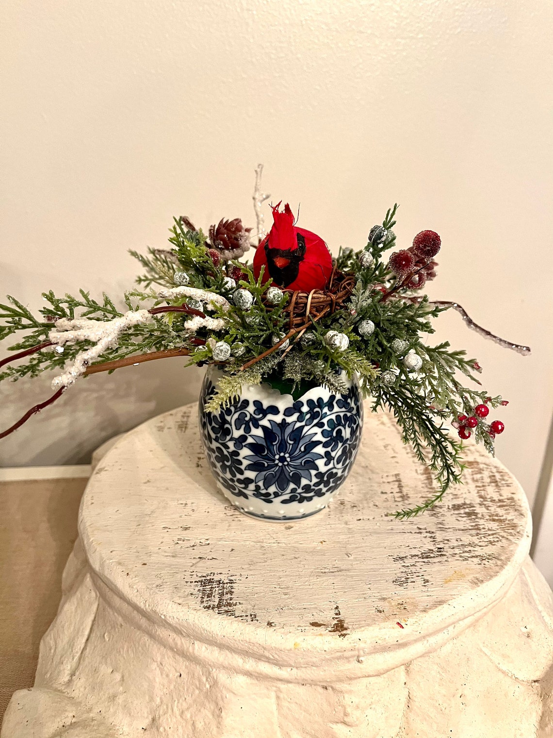 Cardinal Arrangement Year Round Cardinal Decor Cardinal - Etsy