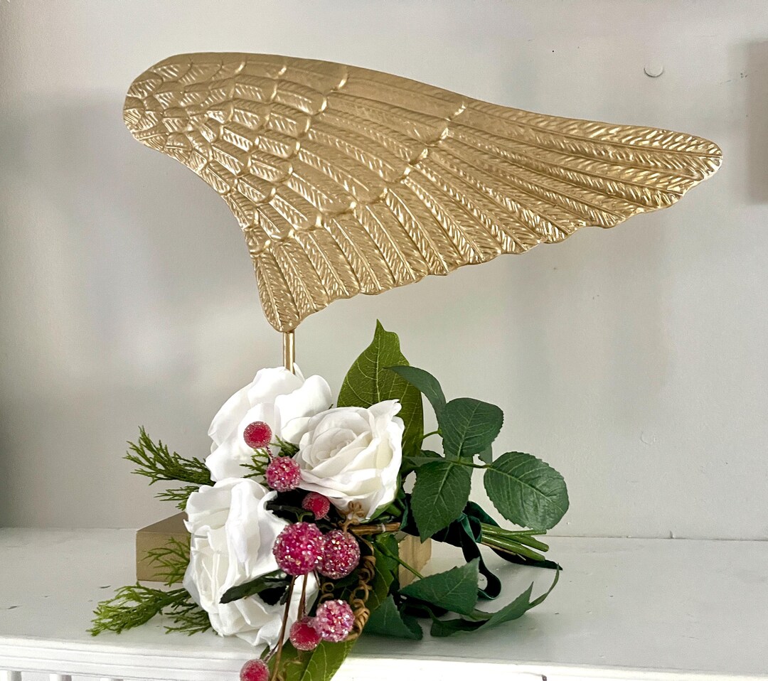 Gold Angel Wing-angel Art-wing Sculpture-wing on Stand-spiritual Home ...