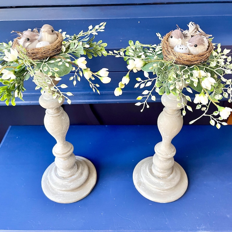 Painted Candlesticks - Etsy