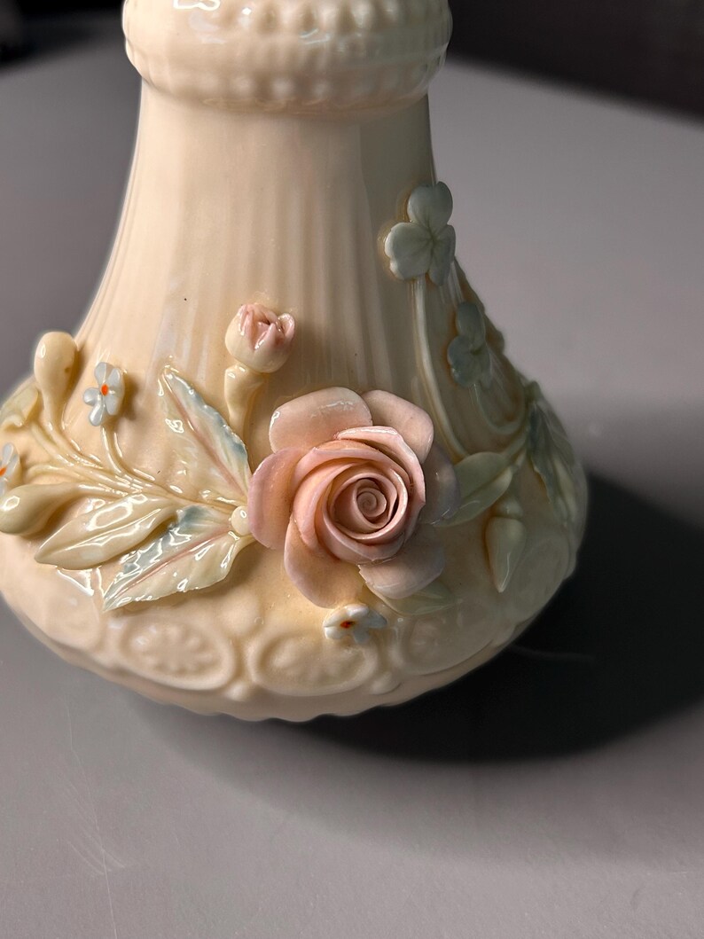 Belleek Aberdeen Floral Ewer – 6" – Green Mark – Irish Parian Porcelain ...