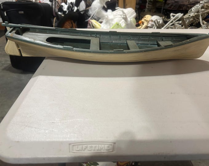 Authentic Models Rowboat Relic – Teal Nautical Decor – Handcrafted Wood ...
