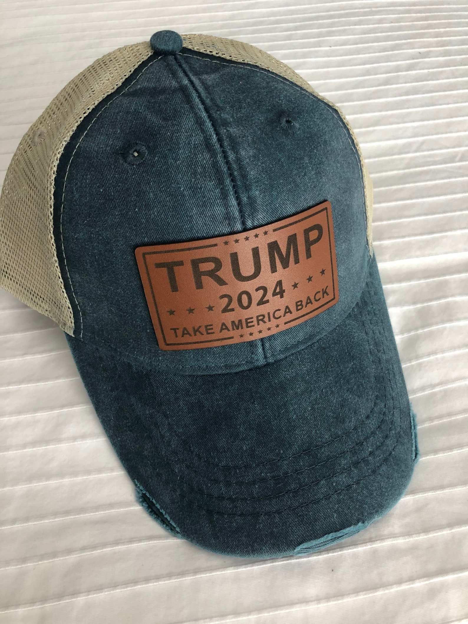 Trump 2024 Take America Back LEATHER PATCH Hat FREE Shipping - Etsy Israel