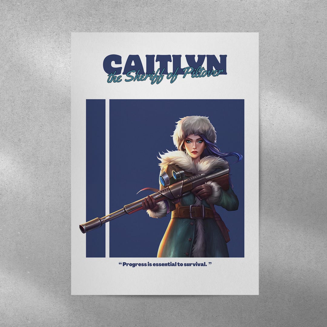 Arcane Caitlyn Poster, Gaming Room Poster, Gaming Wall Poster, Gaming ...