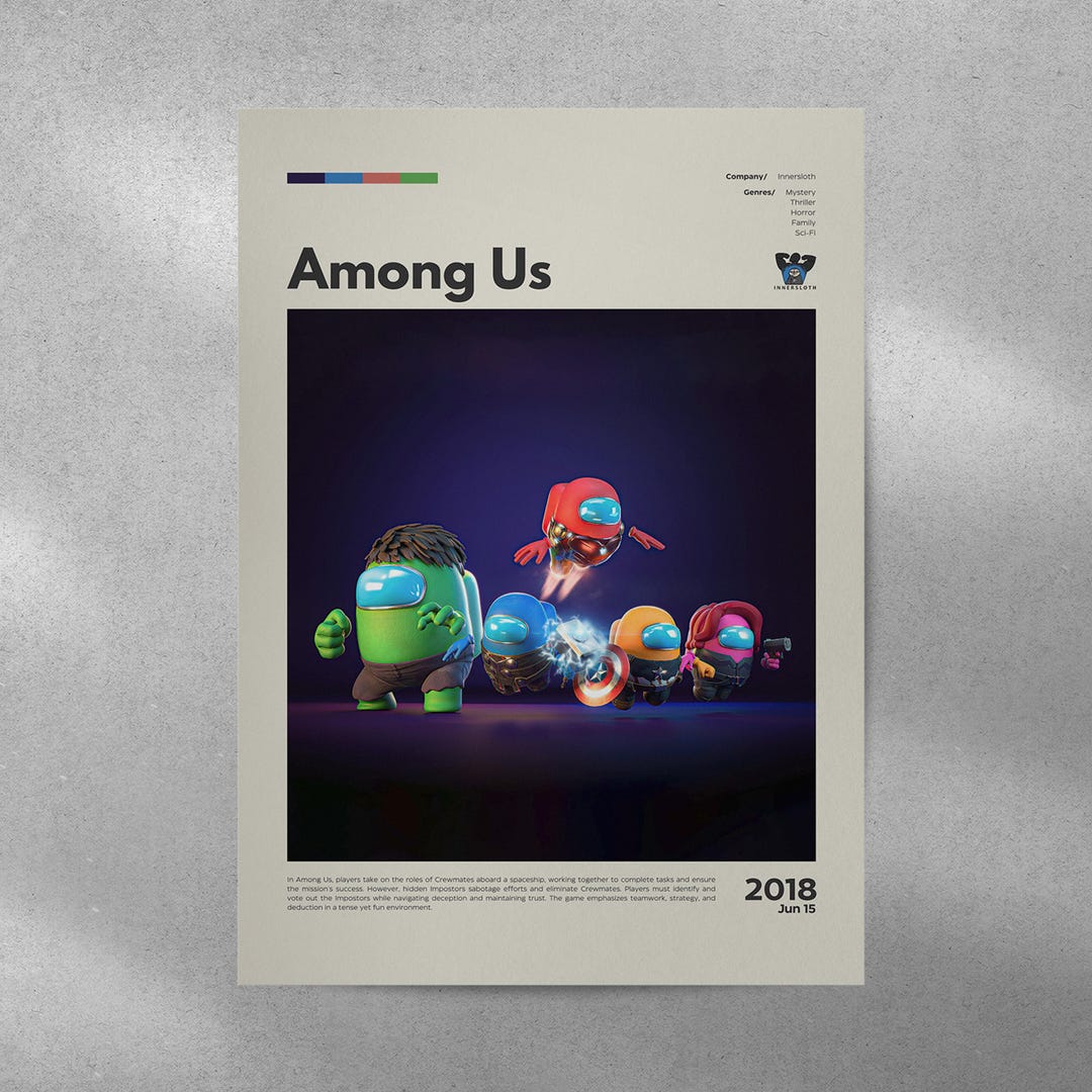 Among Us Poster, Gaming Room Poster, Gaming Wall Poster, Gaming Print ...